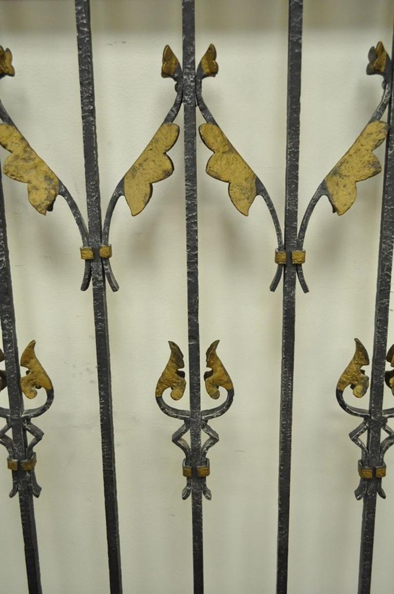 Vintage French Art Nouveau Gilt Wrought Iron Full Size Bed Headboard ...