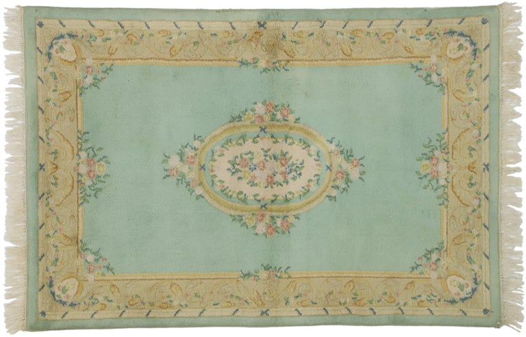 Vintage French Aubusson Style Rug with French Rococo Georgian Style at ...