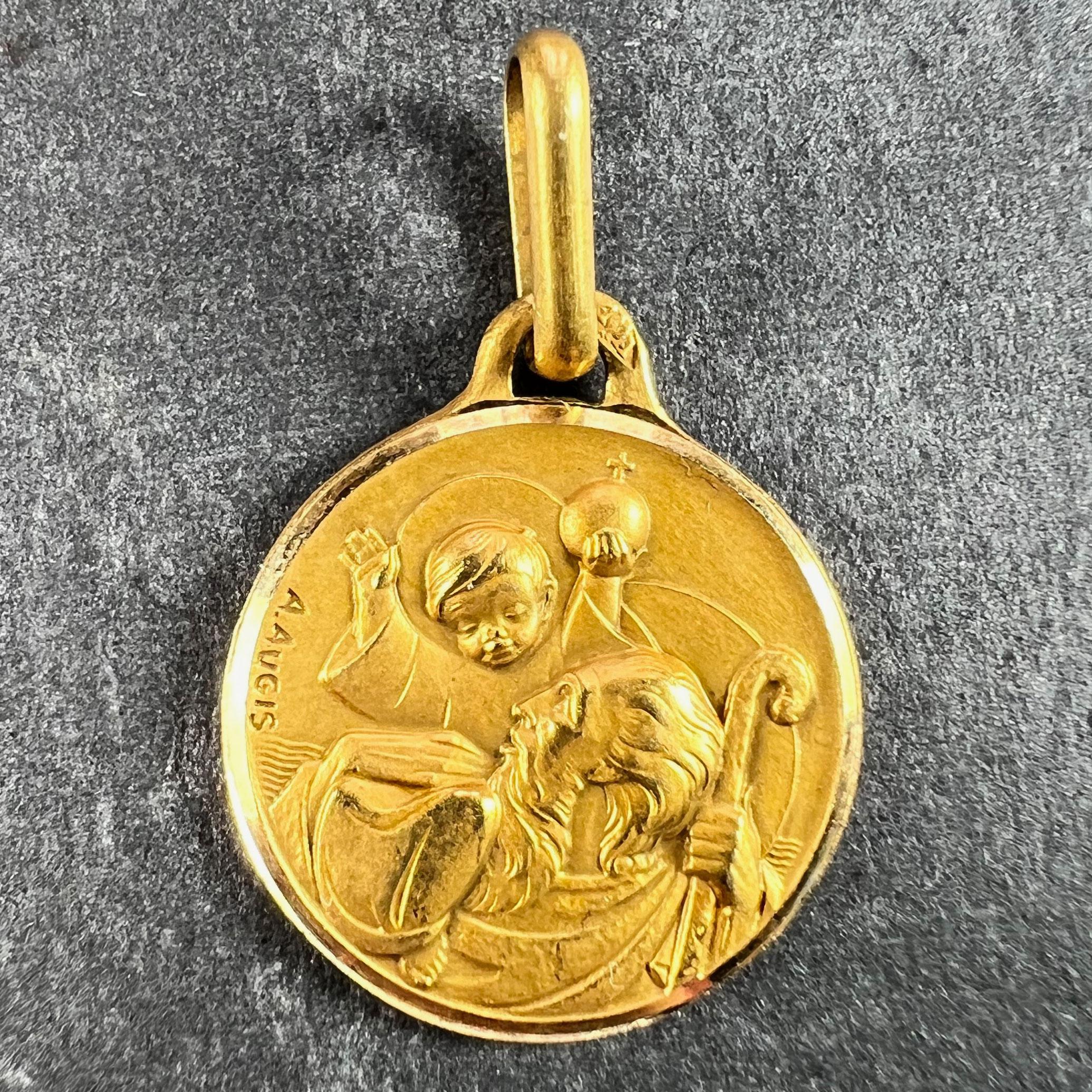 Vintage French Augis St Christopher 18K Yellow Gold Charm Pendant at ...
