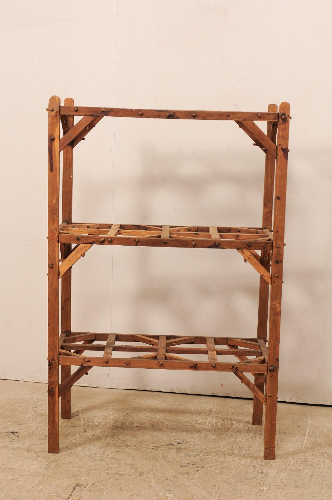 Vintage French Beautifully Crafted Open Wood Shelving Unit at 1stDibs ...