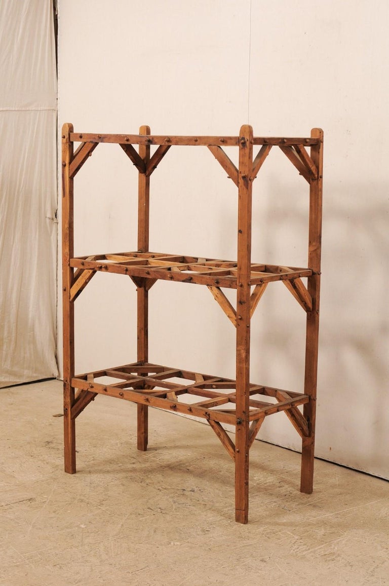 Vintage French Beautifully Crafted Open Wood Shelving Unit at 1stDibs