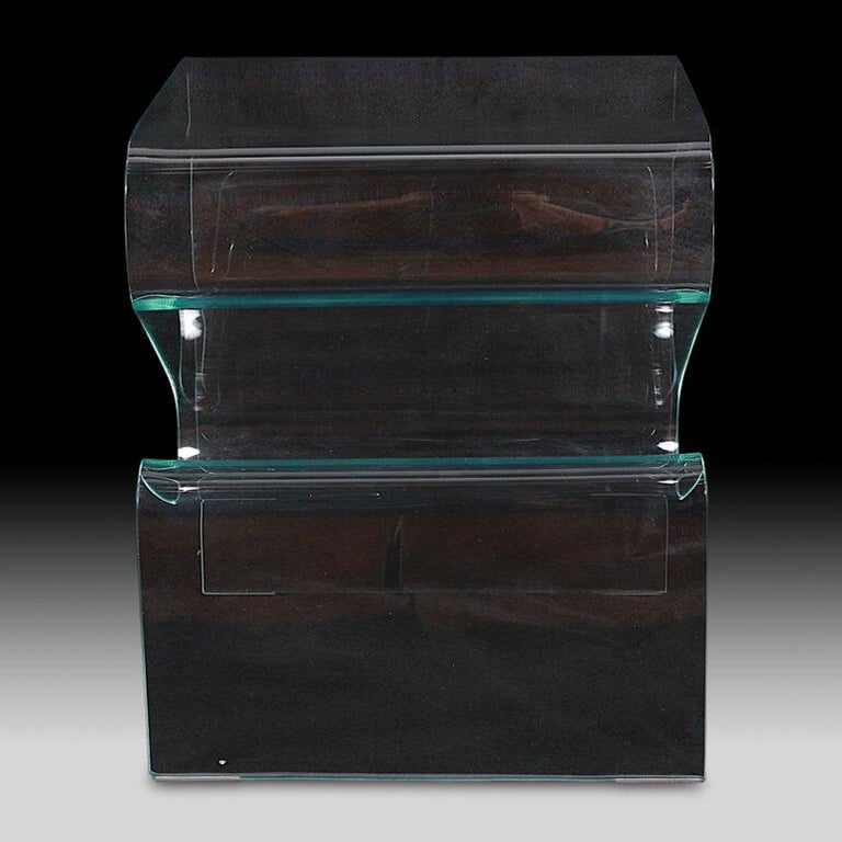 Vintage French Bent Glass Side Table Magazine Rack at 1stDibs | bend ...