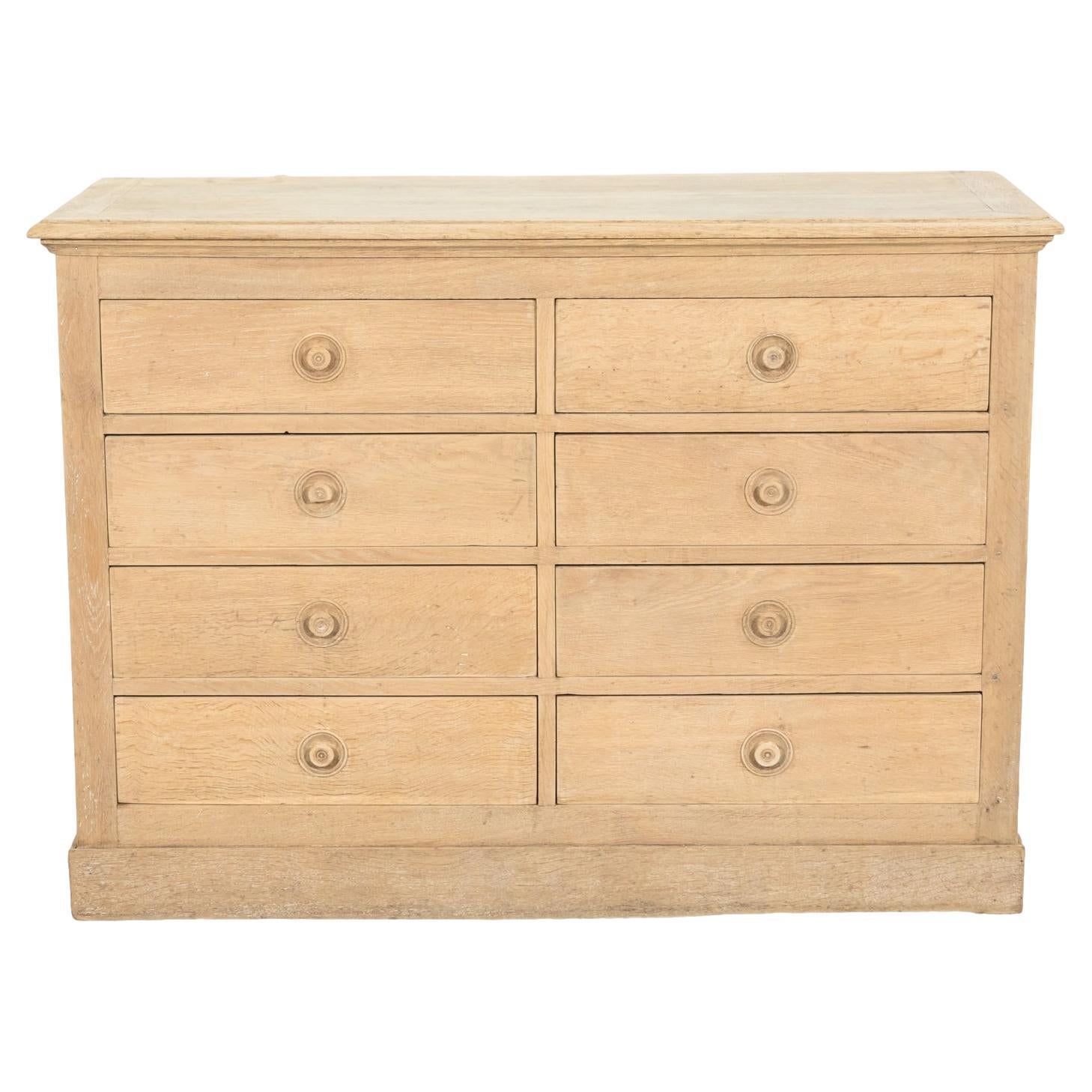 Vintage French Bleached Oak Meuble de Metiers or Workshop Chest of ...