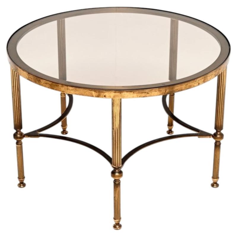 A French Brass Mirrored Tripartite Coffee Table, C. 1950. For Sale at ...