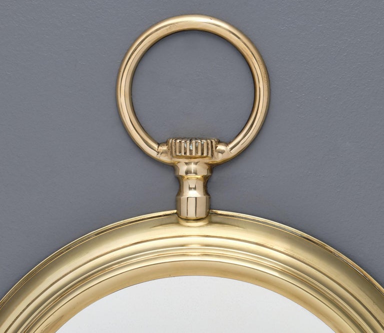Vintage French Brass Pocket Watch Mirror at 1stDibs