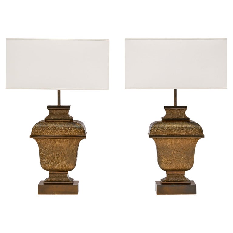 Vintage French Brass Table Lamps by Maison Charles For Sale at 1stDibs
