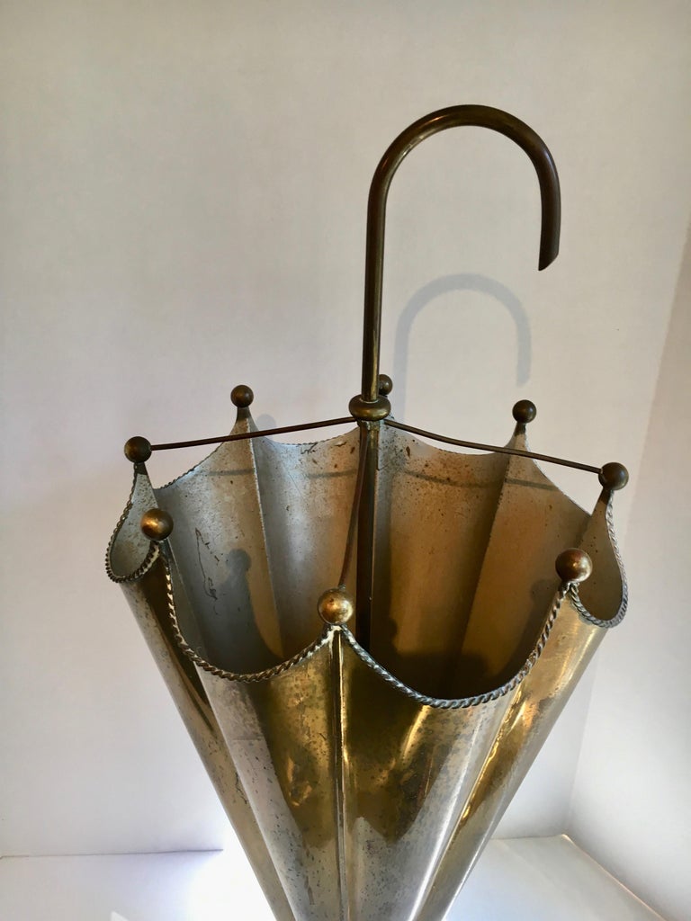 Vintage French Brass Umbrella Stand at 1stDibs