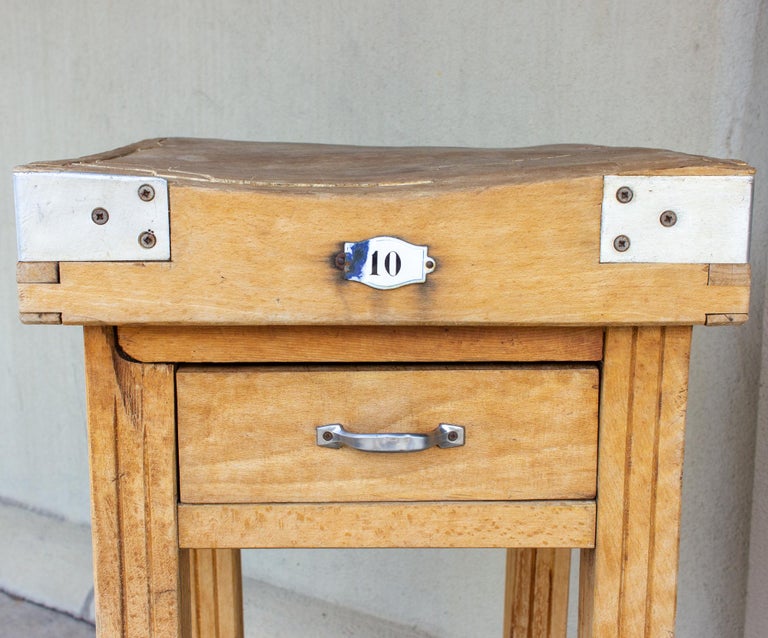 Vintage French Butcher Block Table with Drawer at 1stDibs | butcher ...