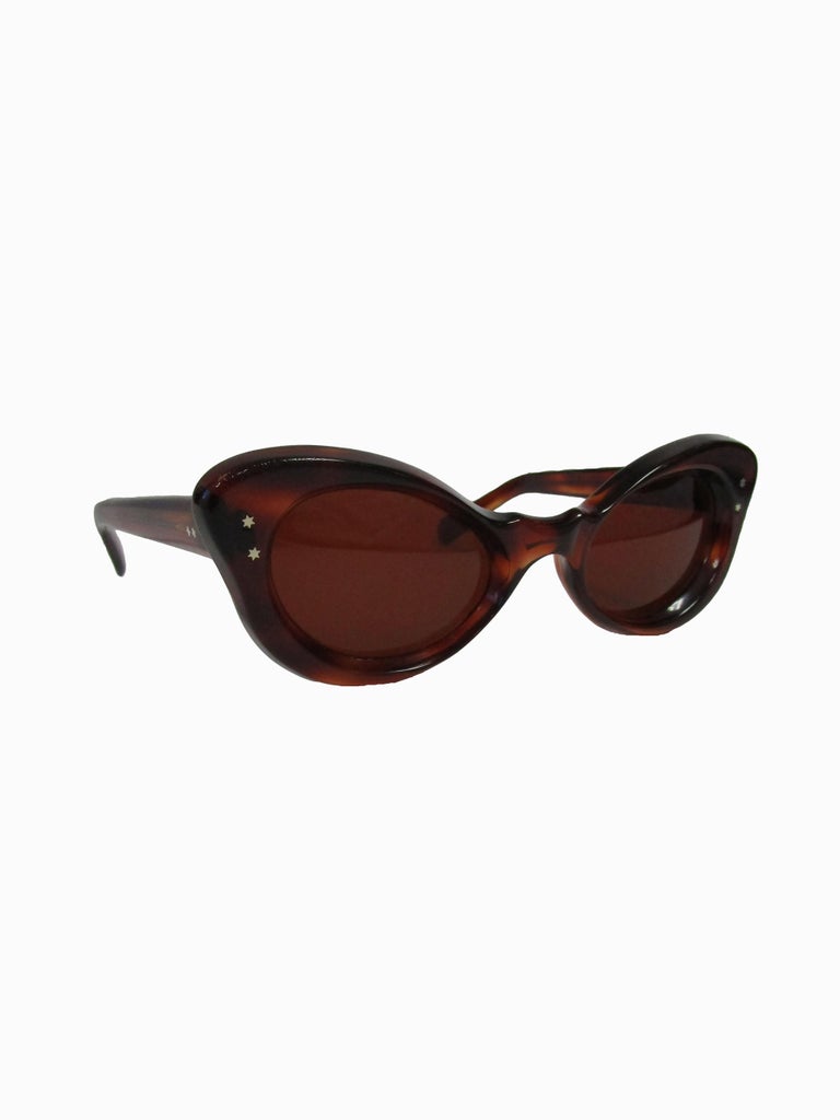 Vintage French Butterfly Tortoise Sunglasses For Sale at 1stDibs