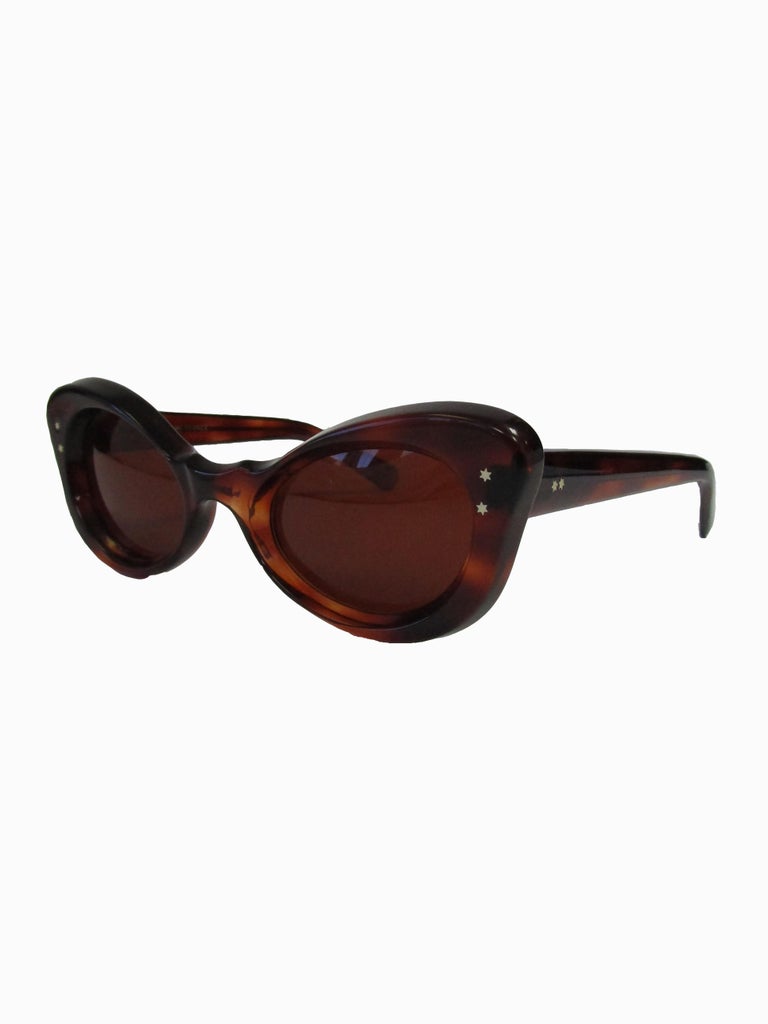 Vintage French Butterfly Tortoise Sunglasses For Sale at 1stDibs