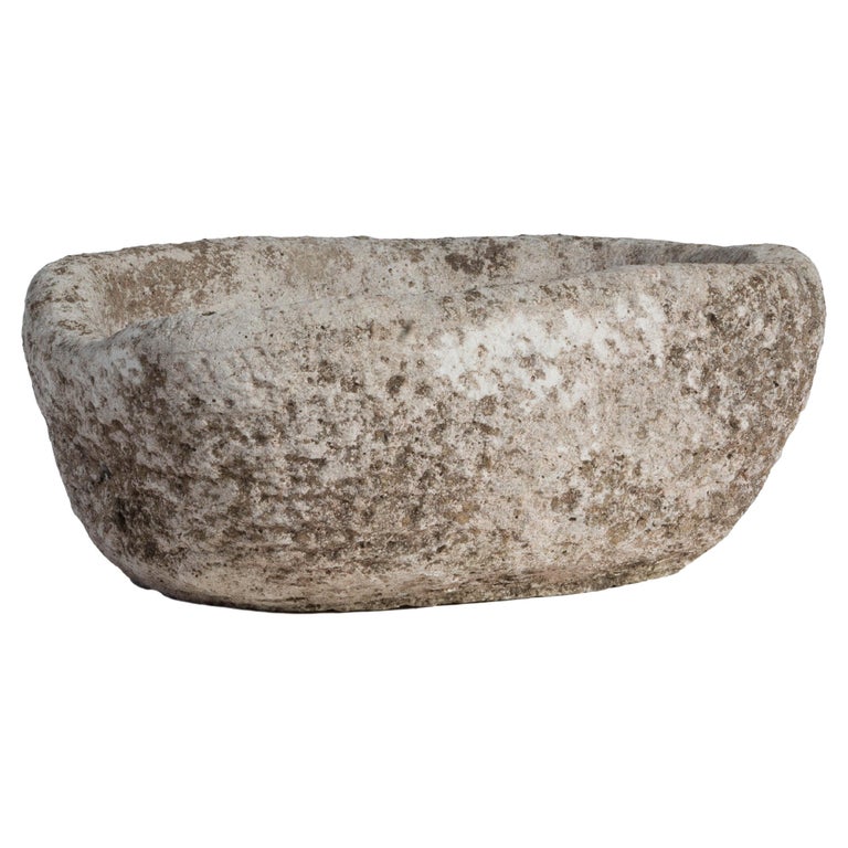 Vintage French Carved Stone Trough For Sale at 1stDibs