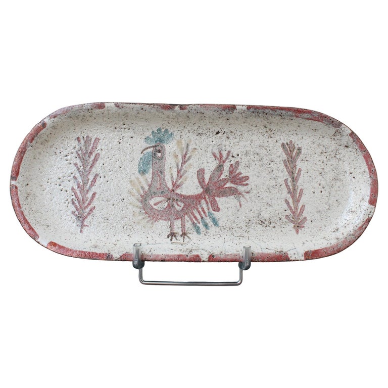 Vintage French Ceramic Tray with Rooster Motif by Le Mûrier 'circa ...