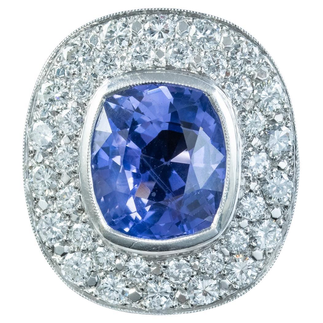 Art Deco French Sapphire Diamond Ring 3ct of Sapphire Circa 1920 For ...