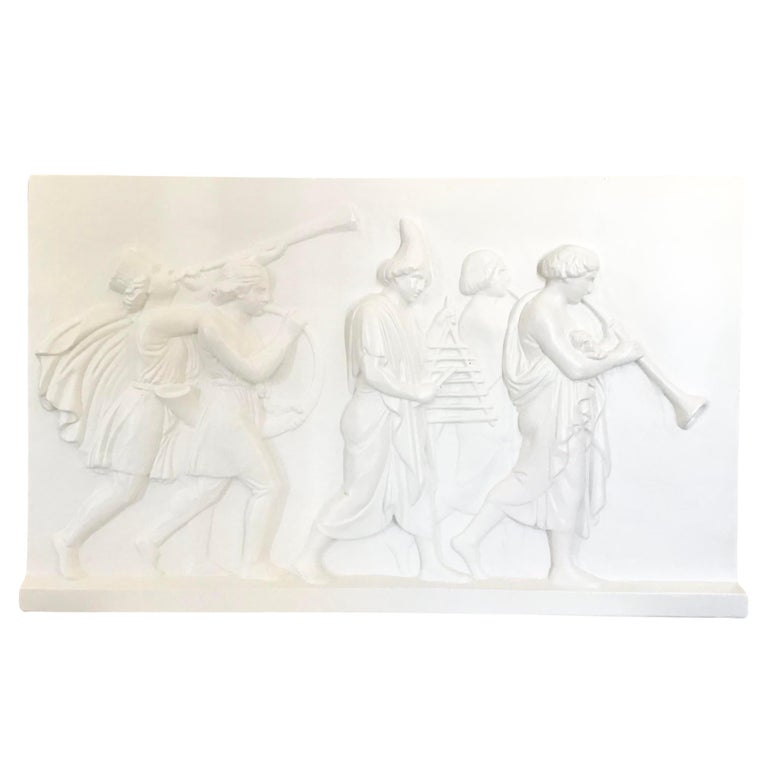 Vintage French Classical Plaster Frieze with Figures For Sale at 1stDibs