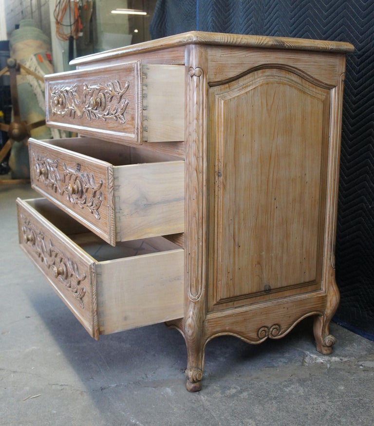 Vintage French Country Louis XV Style Farmhouse Pine Dresser Three ...