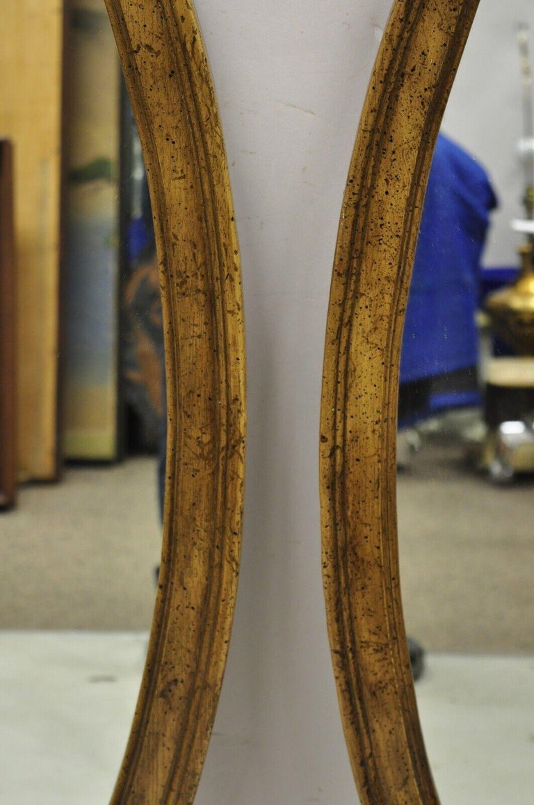 Vintage French Country Style Provincial Oval Wood Frame Wall Mirrors, a ...