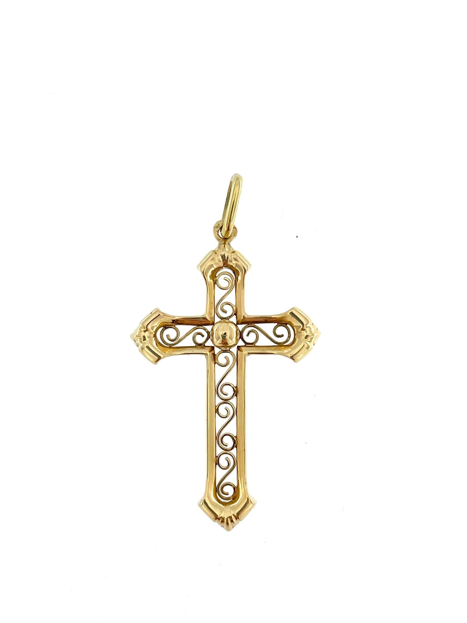 Vintage French Cross 18 karat Yellow Gold at 1stDibs
