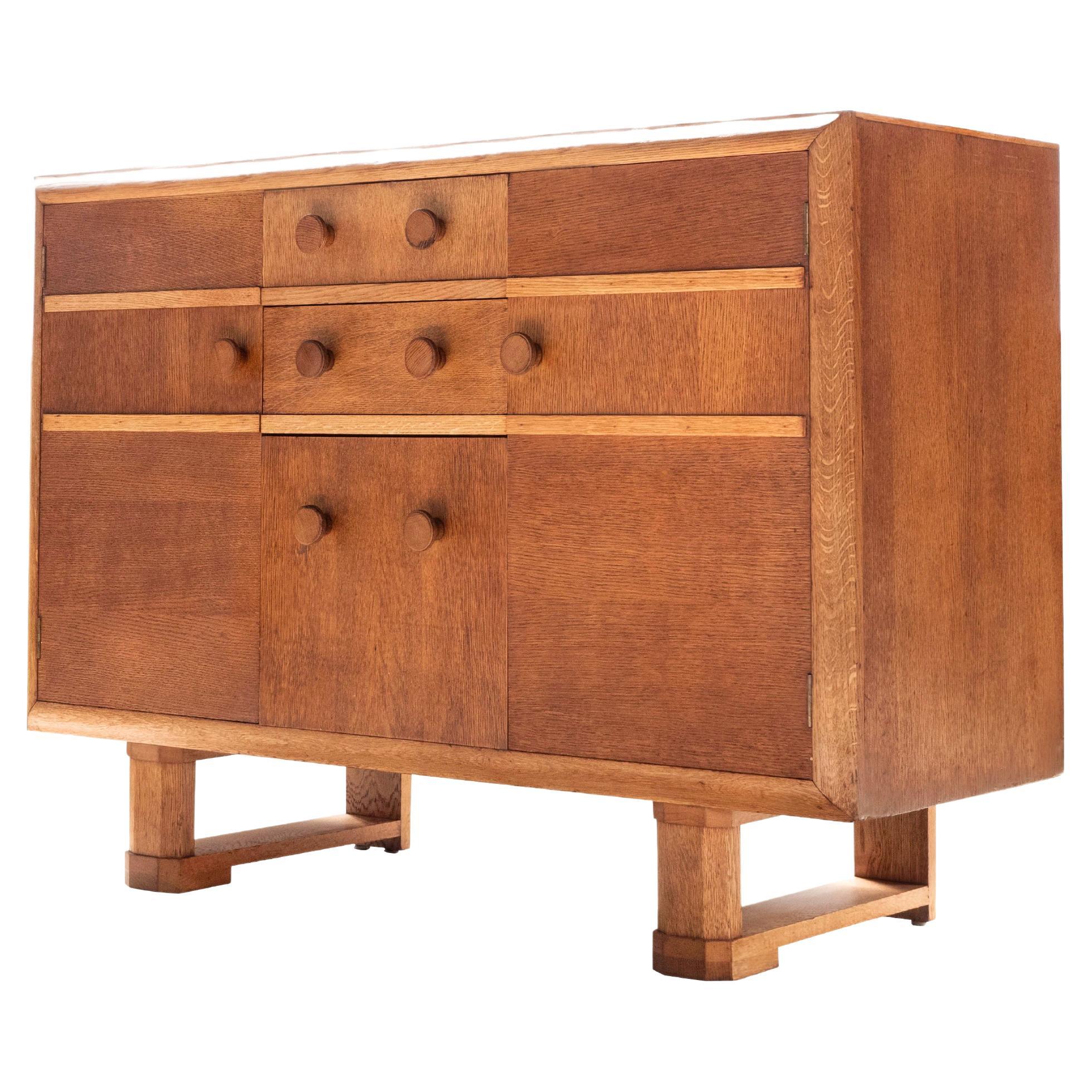 Vintage French Deco Oak Sideboard / Cabinet, Circa 1940's For Sale at ...