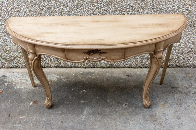 Vintage French Demilune Console Table at 1stDibs