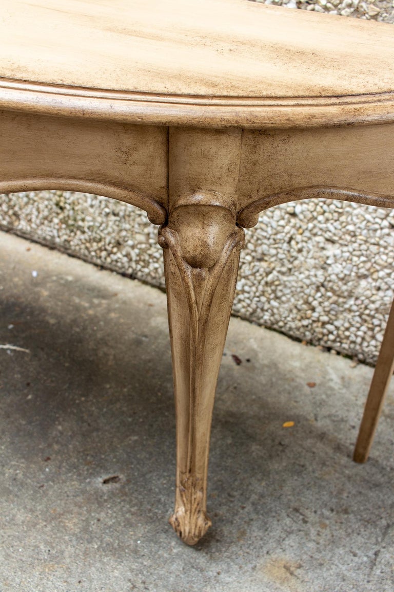 Vintage French Demilune Console Table at 1stDibs