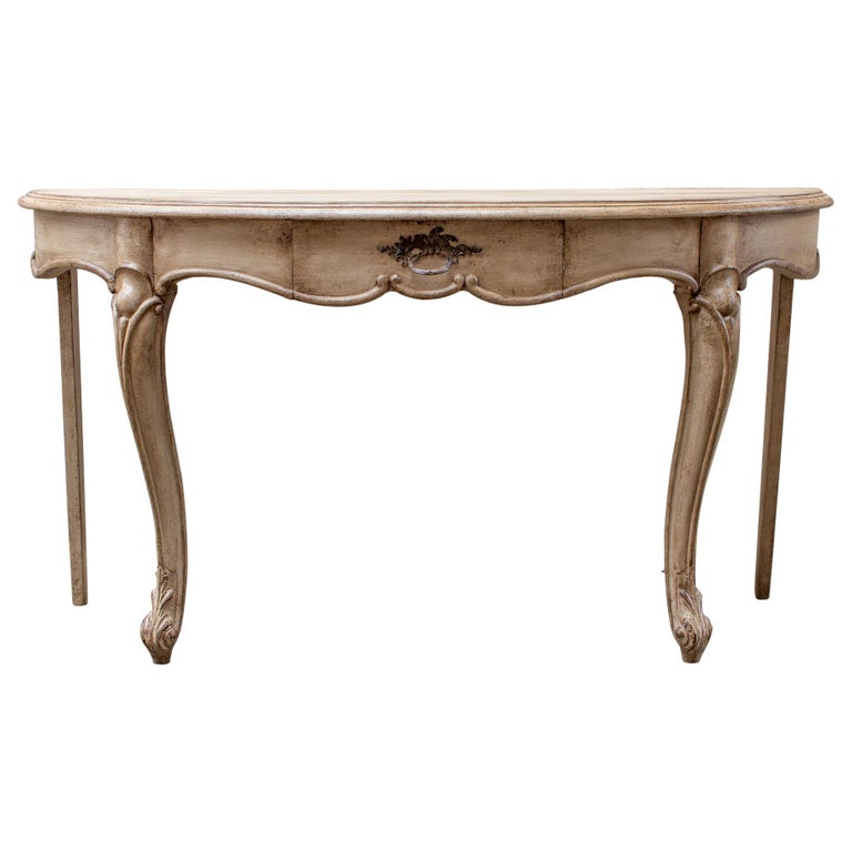 Vintage French Demilune Console Table at 1stDibs