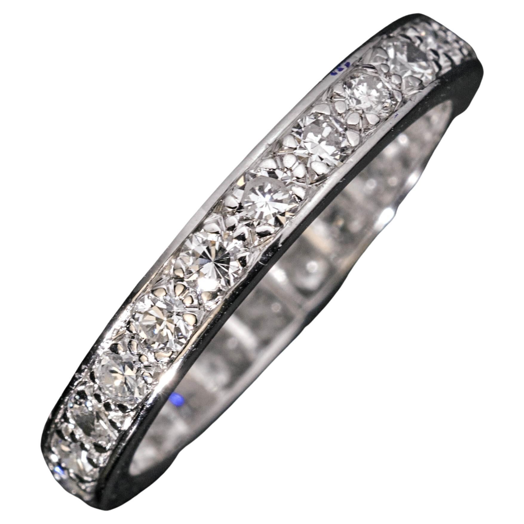 Vintage Diamond and Platinum Eternity Ring For Sale at 1stDibs ...