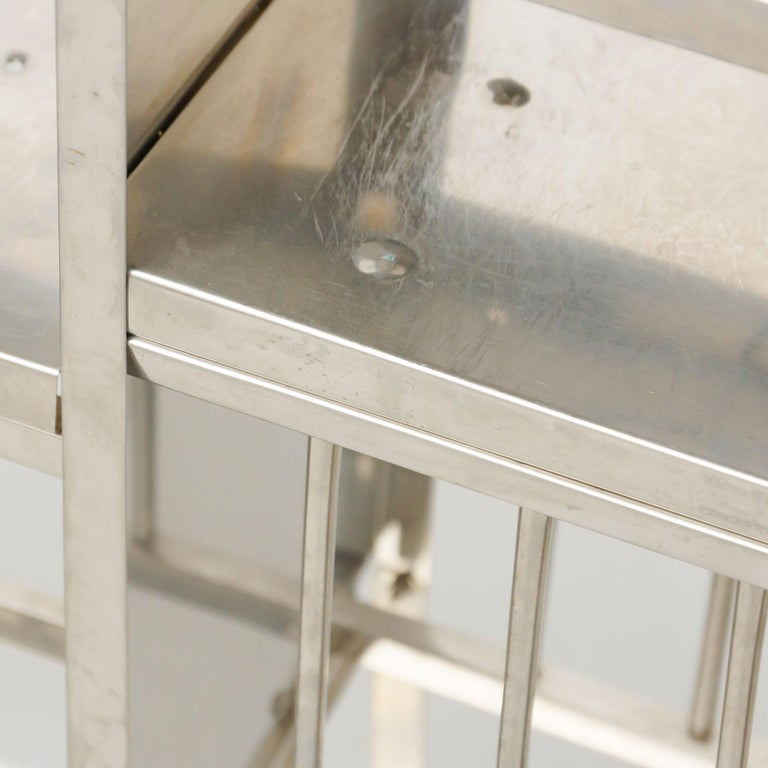 Vintage French Dish Rack Cabinet in Metal, circa 1990 For Sale at 1stDibs
