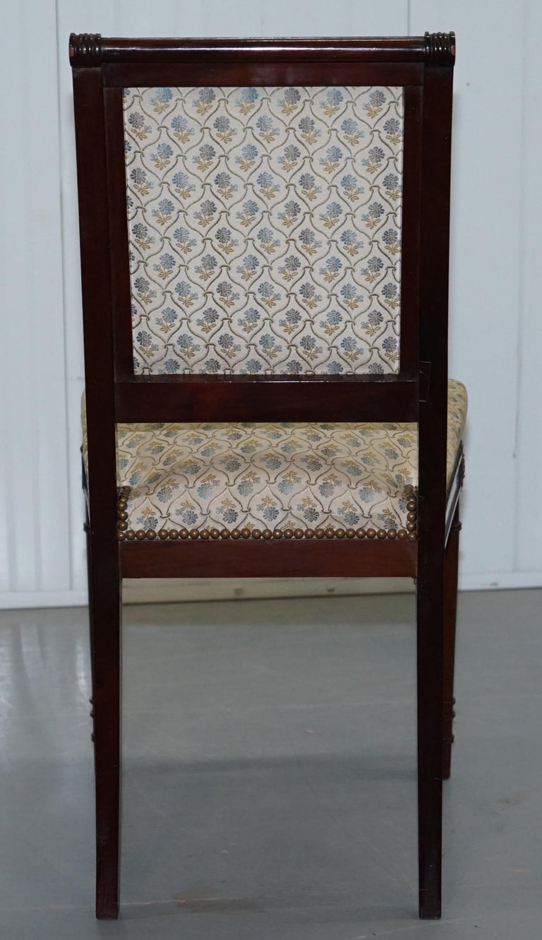 Vintage French Empire Mahogany Napoleon Style Dining Chairs Pair Ormolu ...