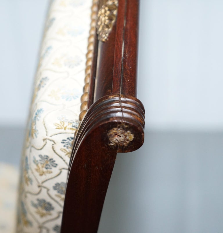 Vintage French Empire Mahogany Napoleon Style Dining Chairs Pair Ormolu ...