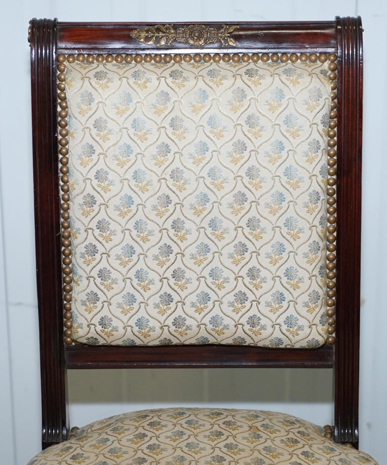 Vintage French Empire Mahogany Napoleon Style Dining Chairs Pair Ormolu ...