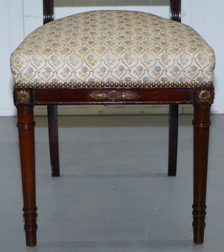 Vintage French Empire Mahogany Napoleon Style Dining Chairs Pair Ormolu ...