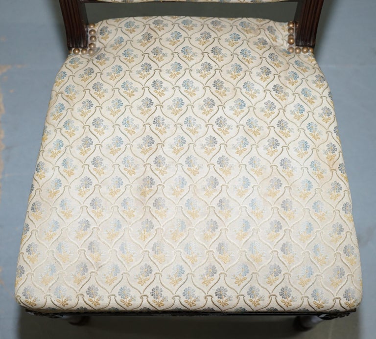 Vintage French Empire Mahogany Napoleon Style Dining Chairs Pair Ormolu ...