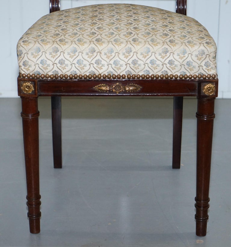 Vintage French Empire Mahogany Napoleon Style Dining Chairs Pair Ormolu ...