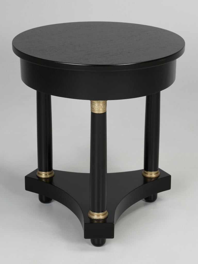 Vintage French Empire Style Side Table in an Ebonized Mahogany Finish ...