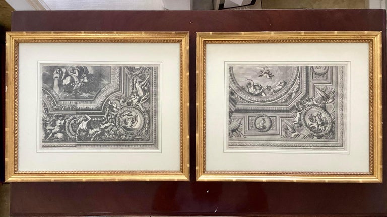 Vintage French Etchings, a Pair For Sale at 1stDibs