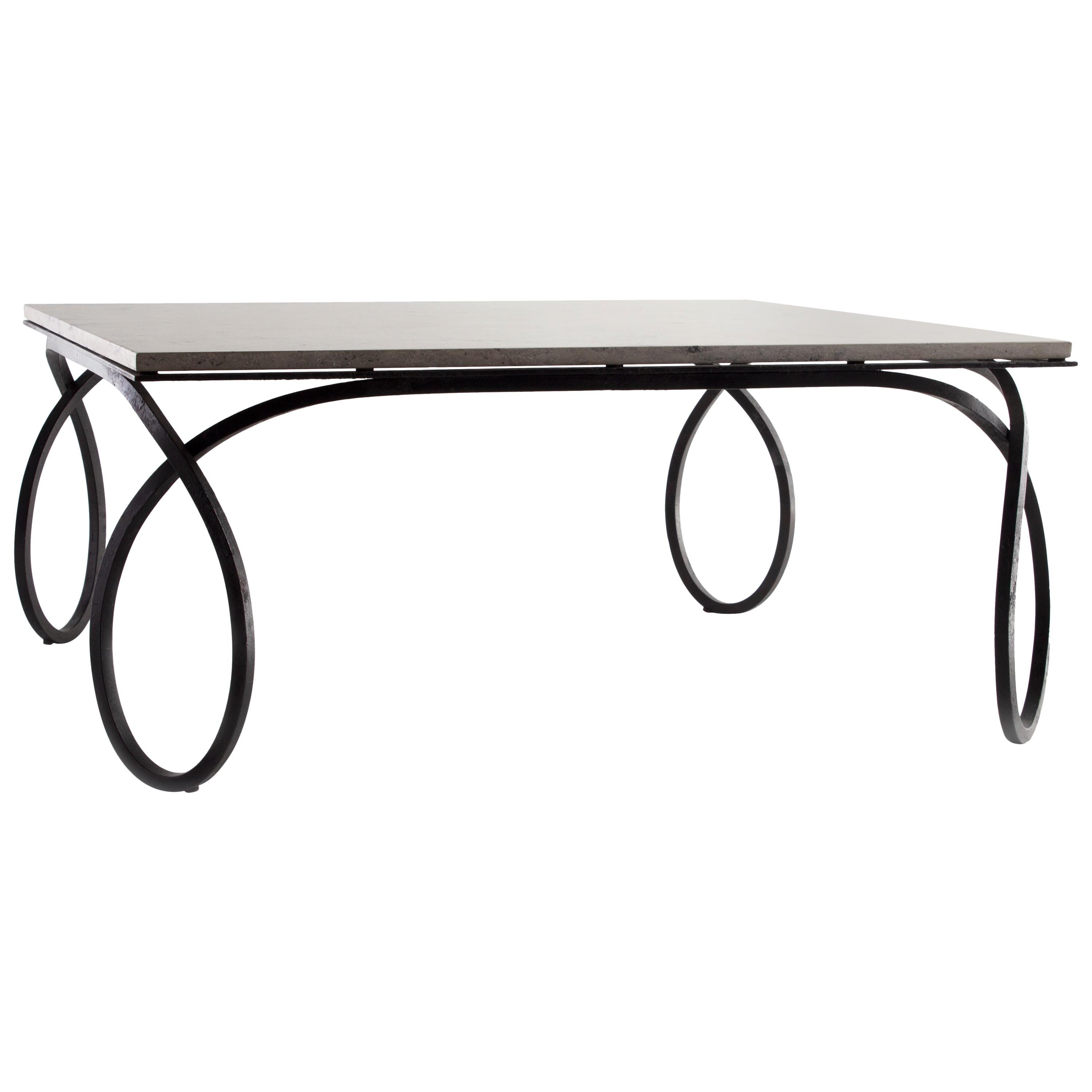 Vintage French Forged Steel Coffee Table at 1stDibs