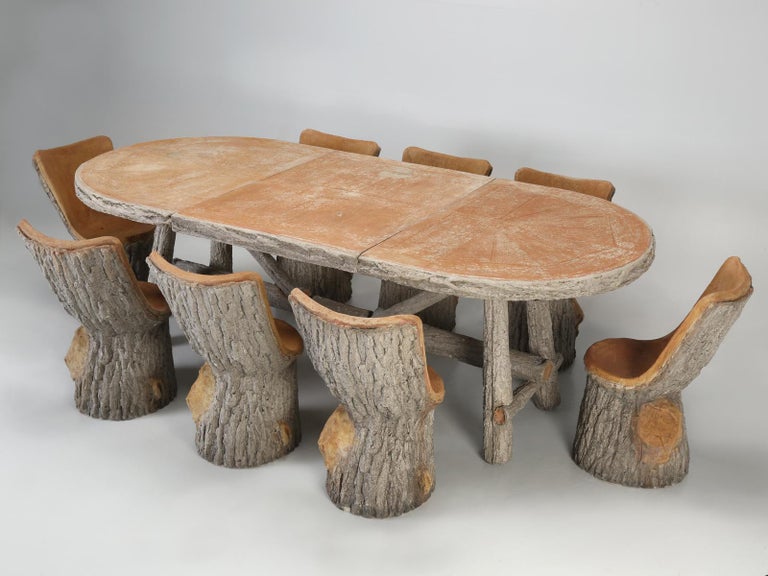 Vintage French Garden or Picnic Table in the Faux Bois Style For Sale ...