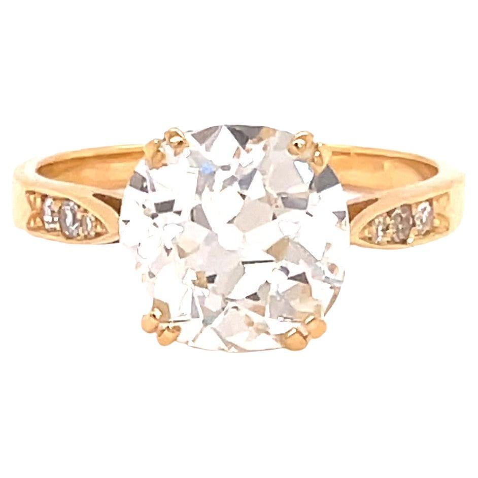 4.28ct Old Mine Cut Diamond Ring at 1stDibs