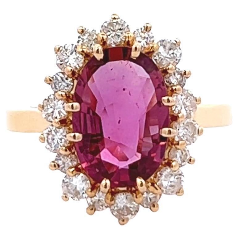 Certified Padparadscha with Diamond Ring Set in 18 Karat Rose Gold ...