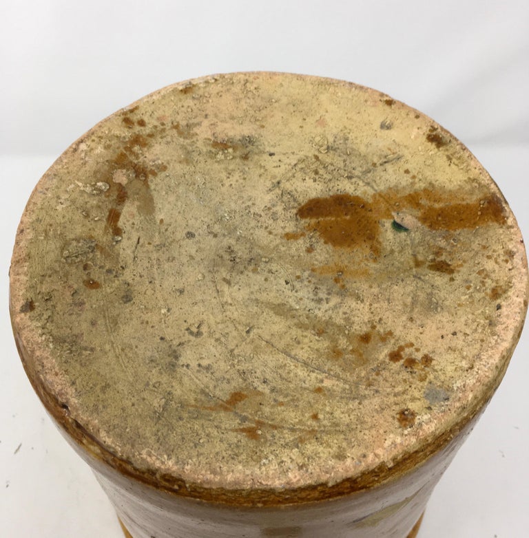 Vintage French Glazed Earthenware Crock For Sale at 1stDibs