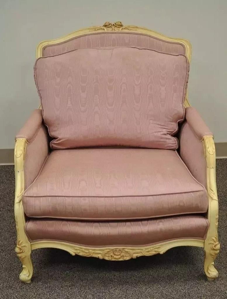 Vintage French Hollywood Regency Style Cream Carved Parlor Fireside ...