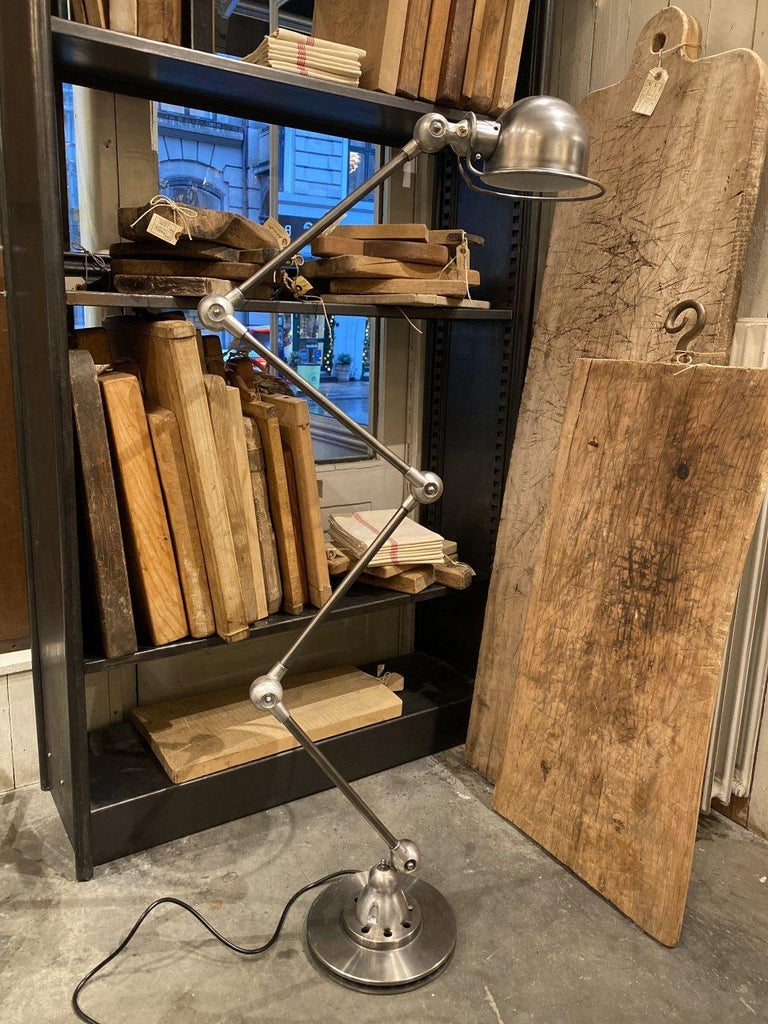 Vintage French Industrial Standard Floor Lamp, Jieldé For Sale at 1stDibs