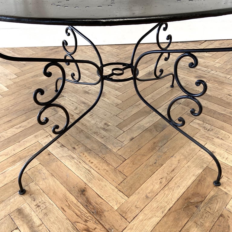 Vintage French Iron Indoor Outdoor Patio Table For Sale at 1stDibs
