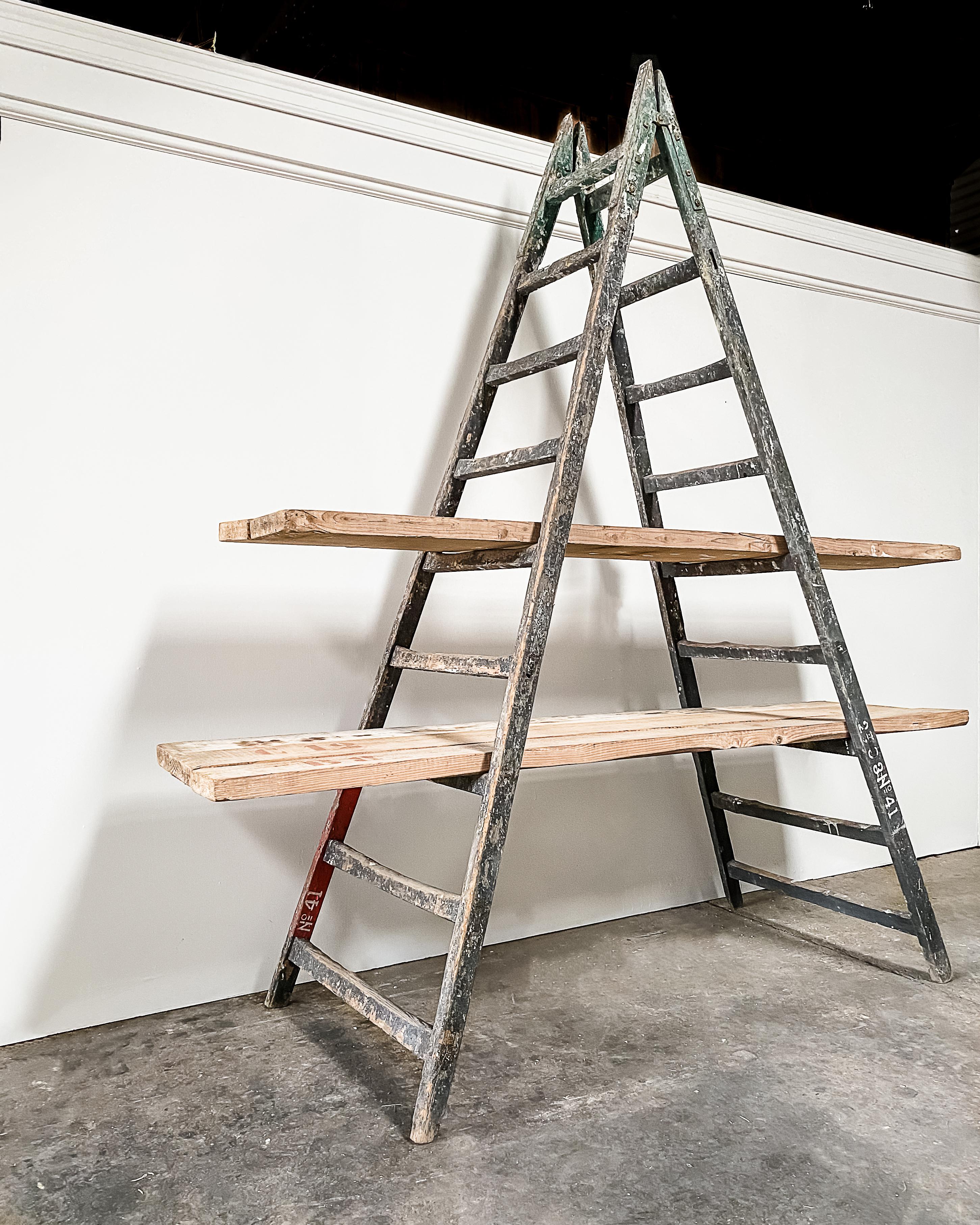 Vintage French Ladder Bookshelf For Sale at 1stDibs | ladder shelf mr ...