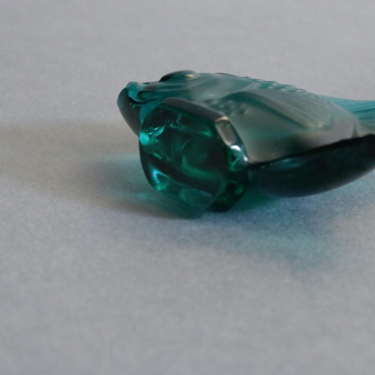 Vintage French Lalique Art Glass Figural Miniature Teal Angel Fish ...