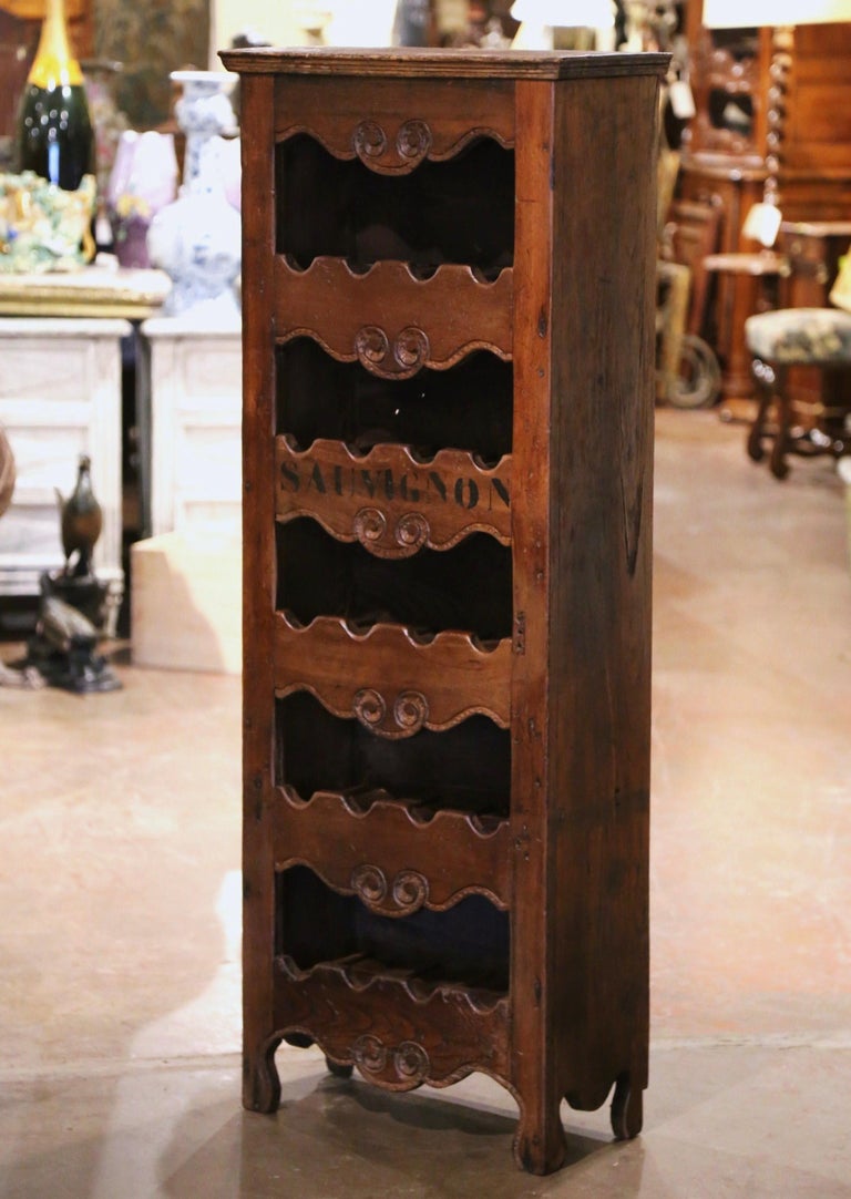 Vintage French Louis XV Carved Pine 20-Bottle Wine Cabinet Titled ...