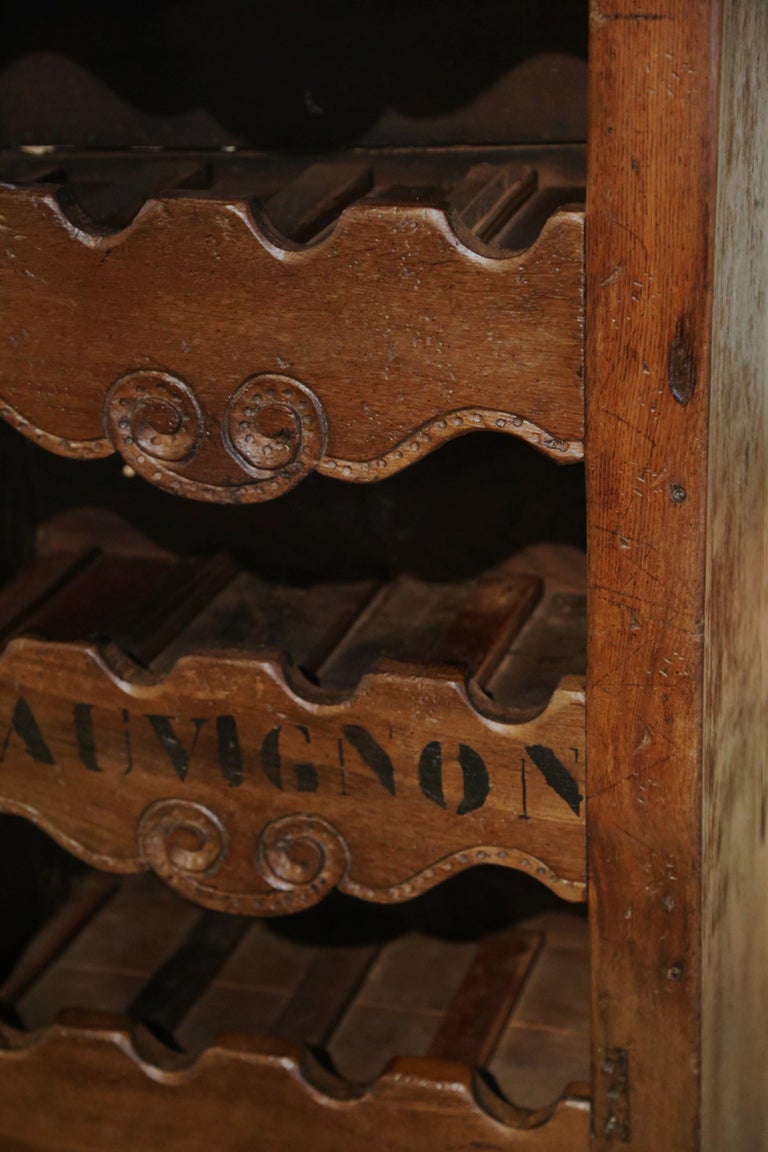 Vintage French Louis XV Carved Pine 20-Bottle Wine Cabinet Titled ...