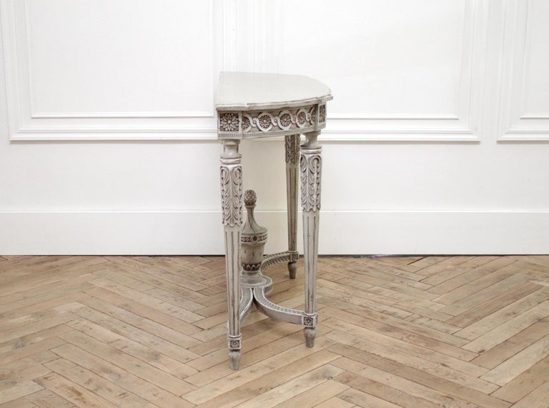 Vintage French Louis XVI Style Original Painted and Carved Console ...