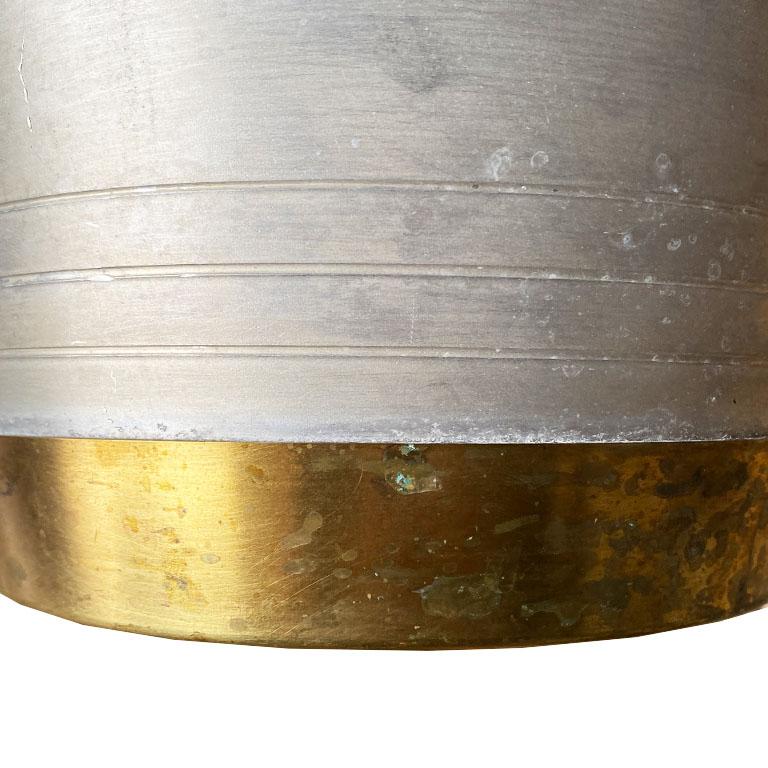 Vintage French Metal and Brass Etched Moët Champagne Ice Bucket with ...