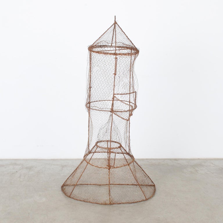Vintage French Metal Fish Trap For Sale at 1stDibs